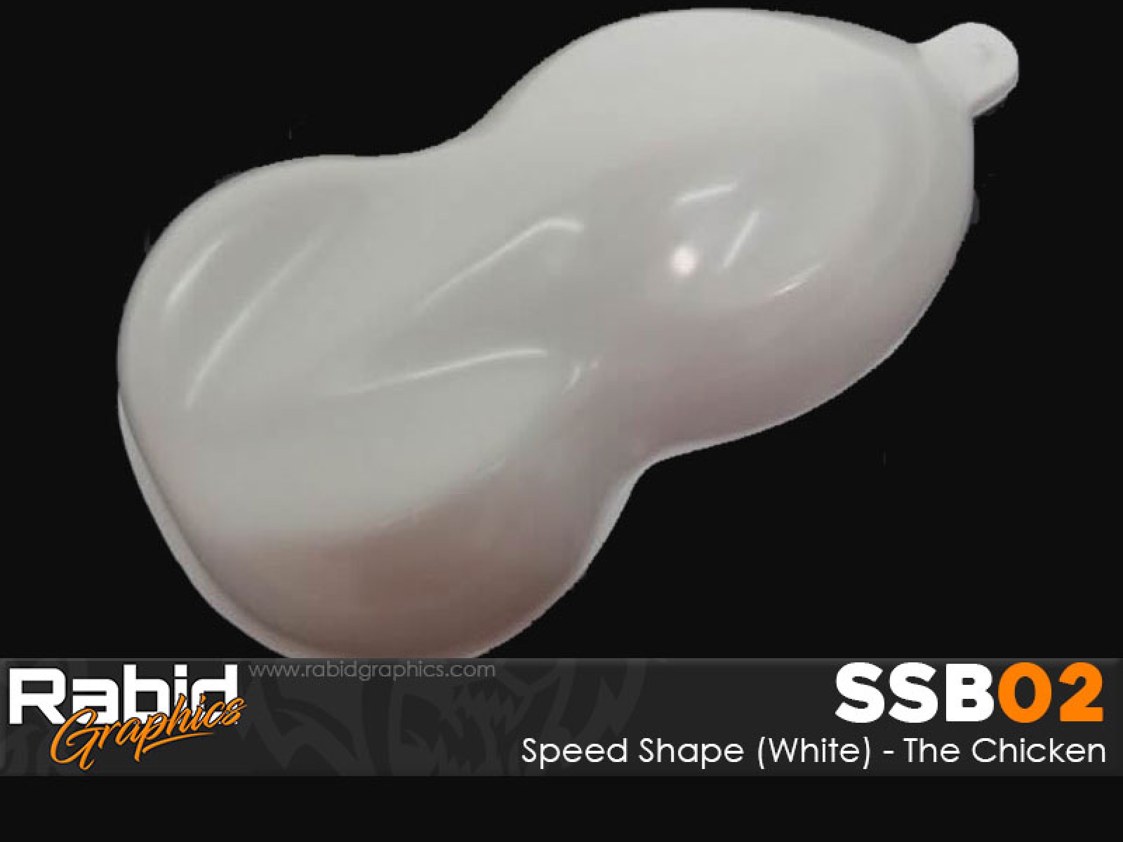 White "Chicken" Speed Shape - Rabid Graphics