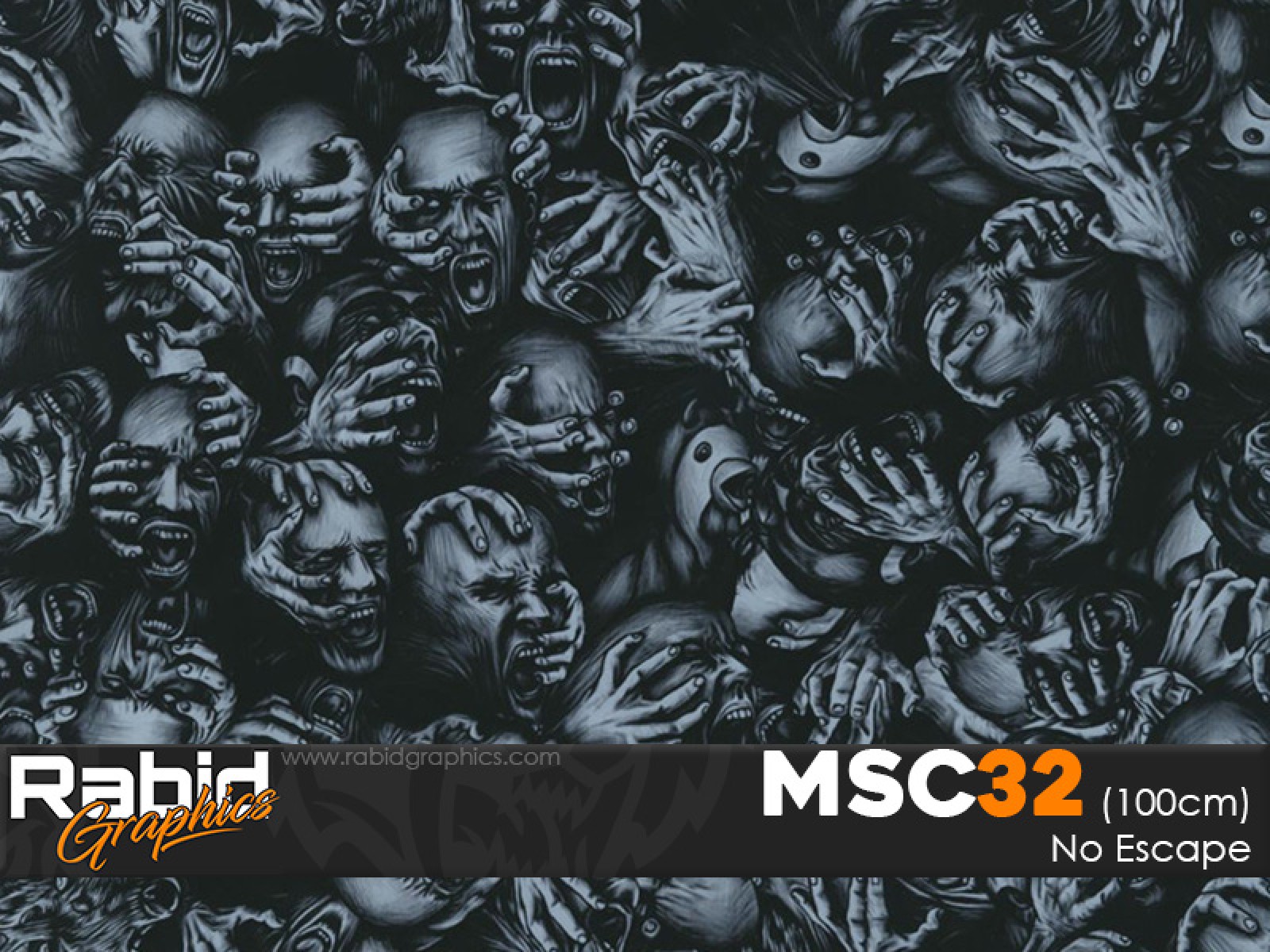 No Escape Hydrographics Film (50cm) - Rabid Graphics Ltd