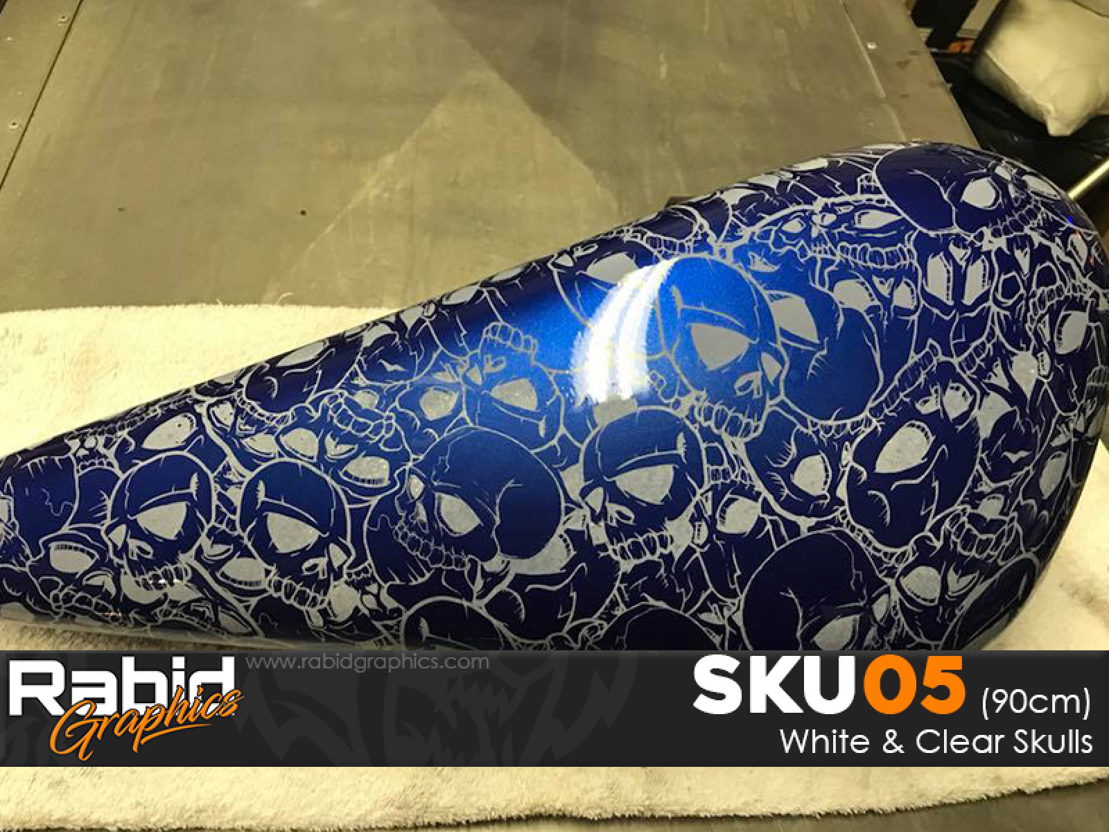 White & Clear Skulls Hydrographics Film - Rabid Graphics Ltd