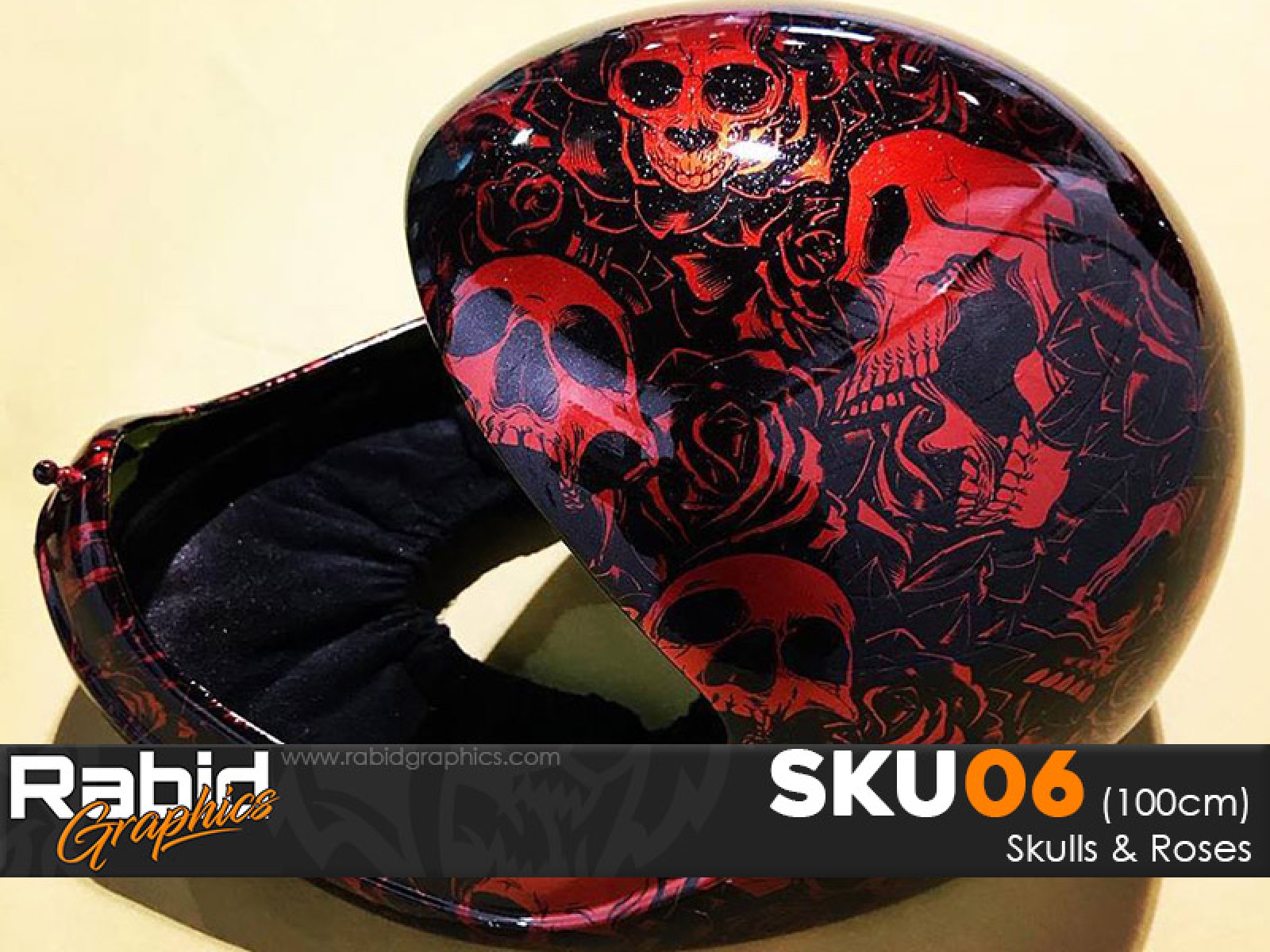 Skulls & Roses Hydrographics Film (100cm) - Rabid Graphics Ltd